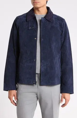 Bagatelle Leather Stable Jacket - Navy