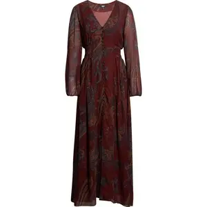 Paige Juna Paisley Print Maxi Dress - Garnet Multi