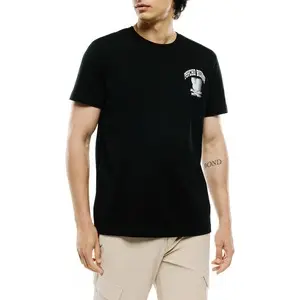 Psycho Bunny Nathaniel Back Graphic Pima Cotton Graphic T-shirt - Black