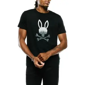 Psycho Bunny Raymond Embroidered Pima Cotton Graphic T-shirt - Black