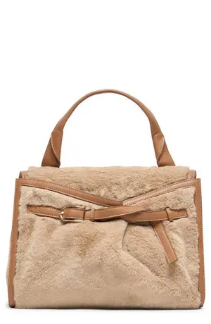 Dolce Vita Borgo Faux Fur Satchel - Brown
