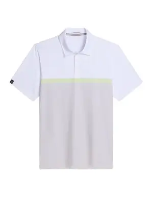 ASHWORTH GOLF Blocked Polo - White/lime/stone