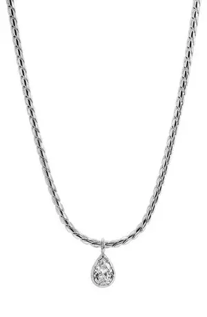 Lili Claspe Bruna Cleo Pear Cubic Zirconia Pendant Necklace - Silver