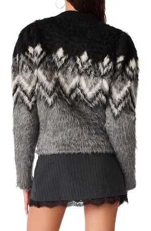 Steve Madden Mora Chevron Fuzzy Sweater