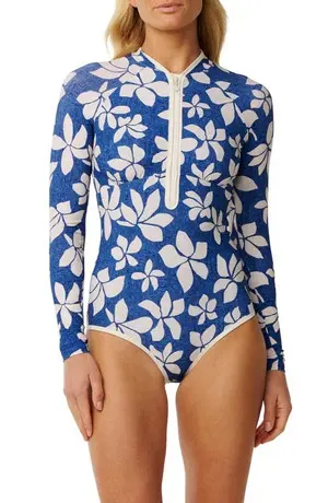 Rip Curl Paraiso Long Sleeve One-piece Rashguard Swimsuit - Blue