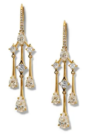 Nadri Hera Cubic Zirconia Chandelier Drop Earrings - Gold