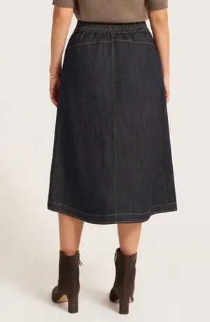 Matty M. Lynn Seamed Midi Skirt