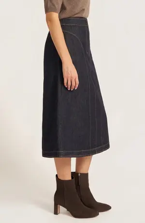 Matty M. Lynn Seamed Midi Skirt