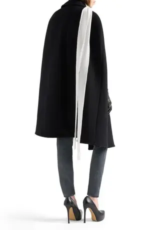 7 For All Mankind Double Breasted Wool Blend Cape