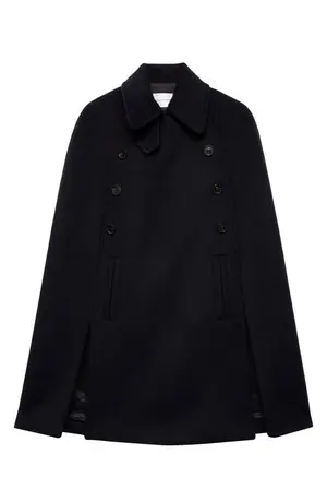 7 For All Mankind Double Breasted Wool Blend Cape