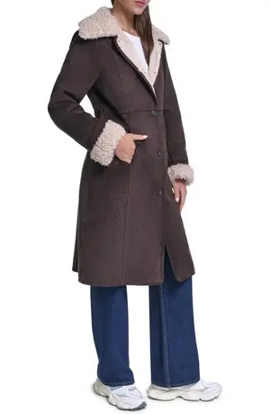 LEVI'S Penny Lane Faux Shearling Coat - Molasses