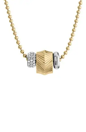 Fossil Harlow Two Tone Cubic Zirconia Station Necklace - Multi