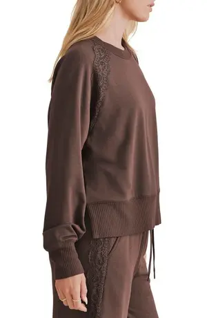 Splendid Lace Trim Sweatshirt