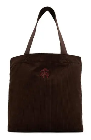Brooks Brothers Skiing Sheep Cotton Tote - Medium Brown