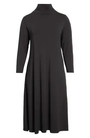 Eileen Fisher Turtleneck Long Sleeve Maxi Dress