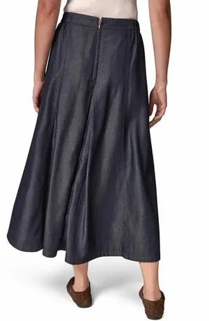 Donna Karan New York A-line Chambray Skirt