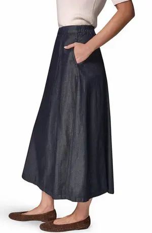 Donna Karan New York A-line Chambray Skirt