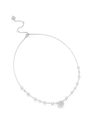 Guess Borboleta Crystal-embellished Logo-pendant Necklace - Silver