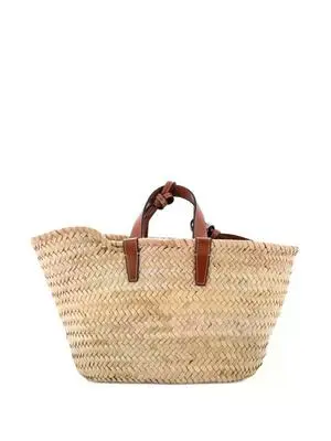 Celine Triomphe Basket Shoulder Bag Raffia With Leather Medium Tote Bag