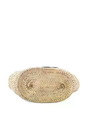 Celine Triomphe Basket Shoulder Bag Raffia With Leather Medium Tote Bag