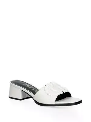 Guess Cerinna Logo-patch Block-heel Sandals - White