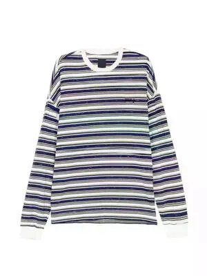 JUUN.J Horizontal-stripe Long-sleeve T-shirt - White