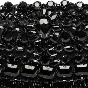 L'Agence Eclipse Crystal Clutch - Black