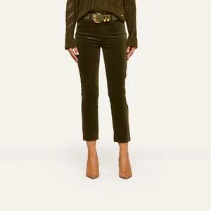 L'Agence Celestia Velvet Slim-leg Jean - Army
