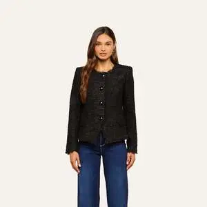 L'Agence Nerina Tweed Blazer - Black