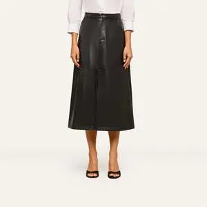 L'Agence Robyn Vegan Leather Skirt - Black