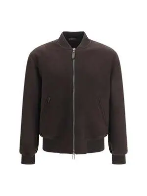 Brioni Wool And Cashmere Zip-up Bomber Jacket