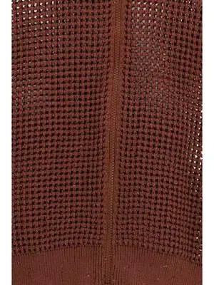 Brunello Cucinelli Cotton Mesh Cardigan With Dazzling Details - Multicolor
