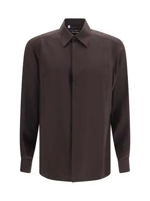 Dolce & Gabbana Martini Crêpe De Chine Shirt - Brown