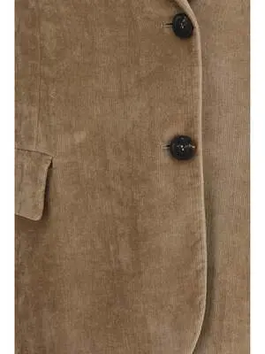 Brunello Cucinelli Fluid Corduroy Jacket With Monile