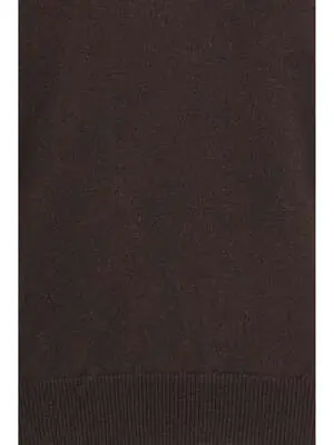 Brunello Cucinelli Cashmere Sweater With Monili Chain - Brown