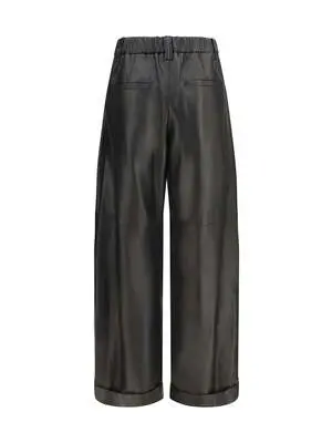 Brunello Cucinelli Baggy Nappa Leather Pants