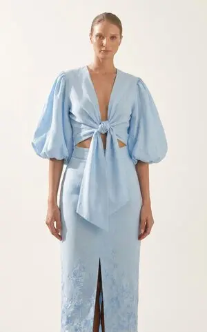 ANDRES OTALORA Suspiro De Amor Linen Blouse