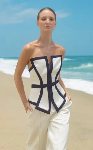ANDRES OTALORA La Orilla Del Mar Cotton-blend Top