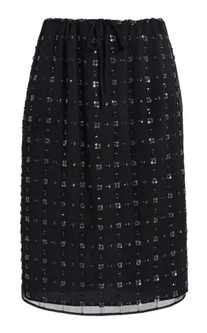 Altuzarra Vicky Embellished Chiffon Midi Skirt - Black