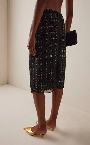 Altuzarra Vicky Embellished Chiffon Midi Skirt