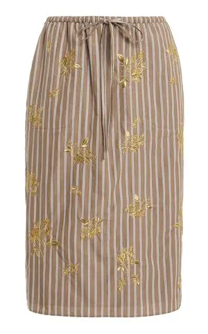 Altuzarra Vicky Cotton Midi Skirt - Stripe