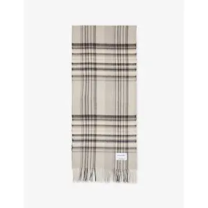 THE INOUE BROTHERS Check Brushed Alpaca Scarf - Grey Check