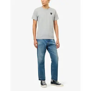 Play Comme Des Garcon Small Double Heart Cotton-jersey T-shirt