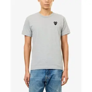 Play Comme Des Garcon Small Double Heart Cotton-jersey T-shirt