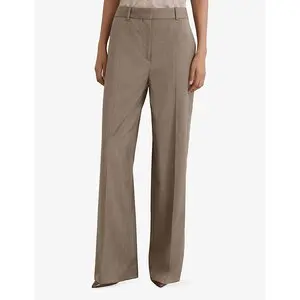 REISS Adie Wide-leg Mid-rise Wool-blend Trousers