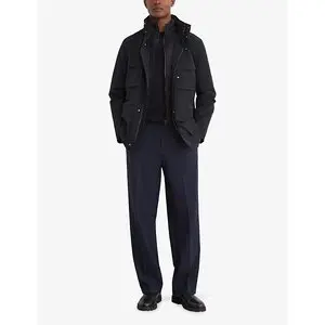 REISS Glick Gilet-insert Woven Jacket - Navy