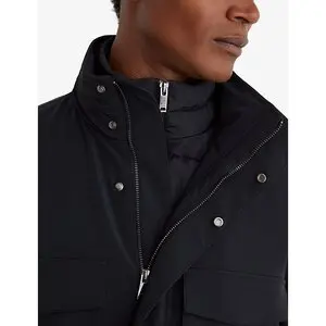 REISS Glick Gilet-insert Woven Jacket - Navy