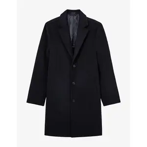 REISS Knight Single-breasted Wool-blend Coat - Navy