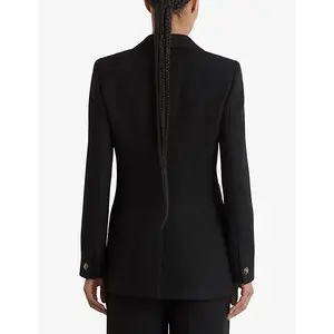 REISS Lauryn Peak-lapel Wool-blend Twill Blazer