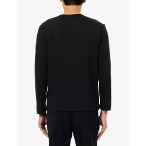 Play Comme Des Garcon Small Heart Long-sleeve Cotton-jersey T-shirt - Black